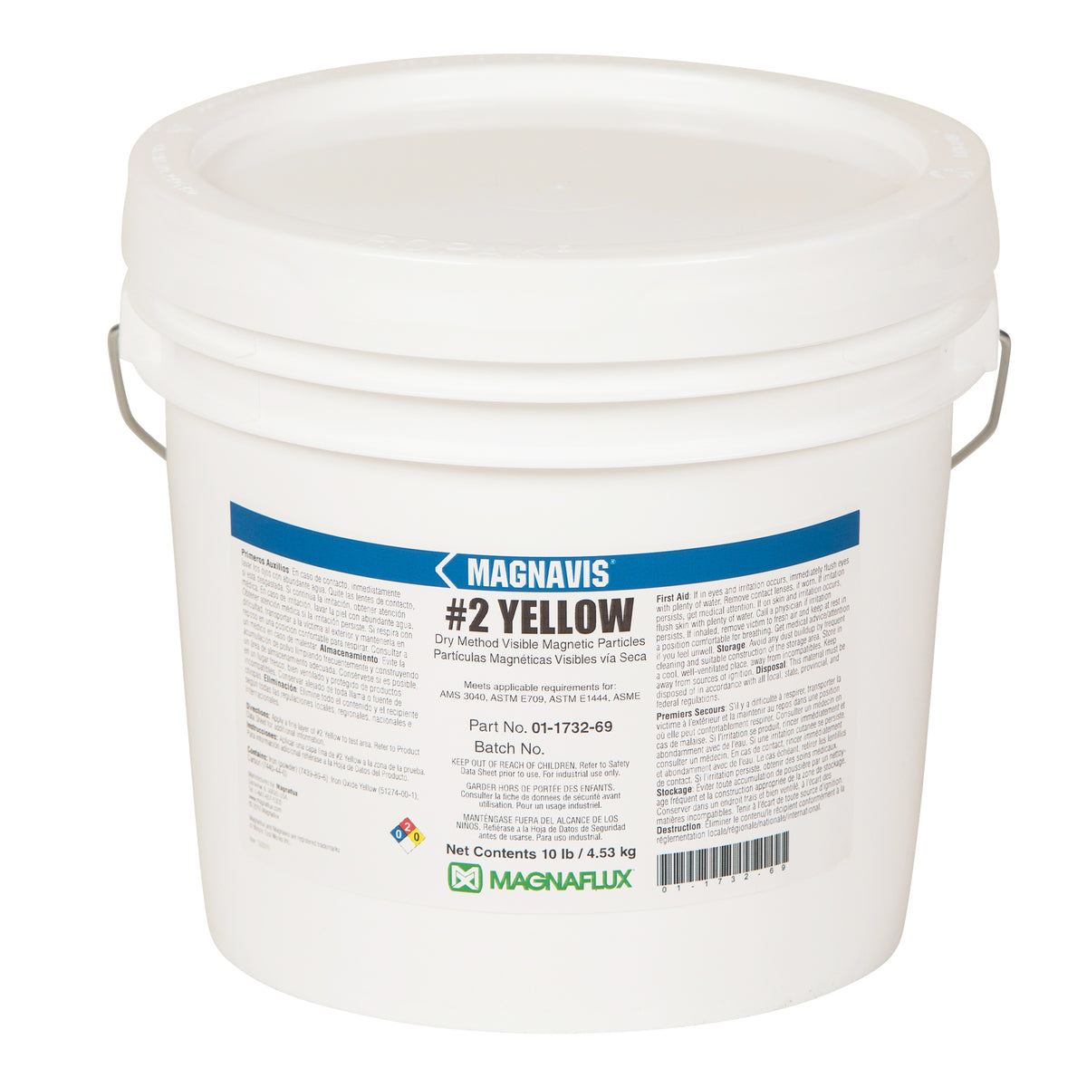 Magnaflux #2 YellowDry Magnetic Particle Powder, 10 lb Pail ...